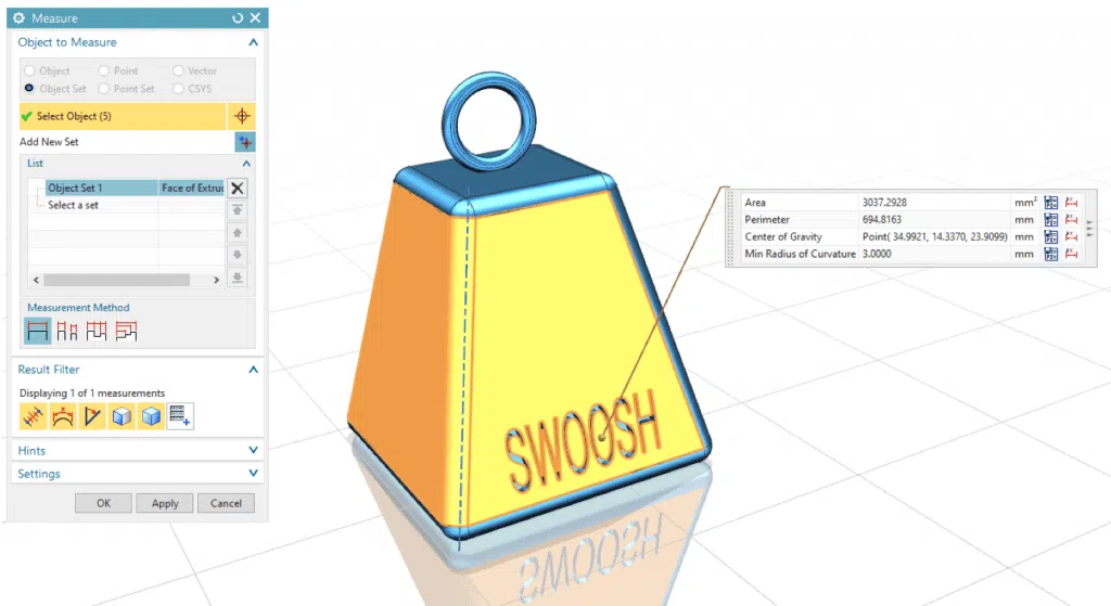How to use the Measurement Command in NX | Siemens NX CAD Tutorial