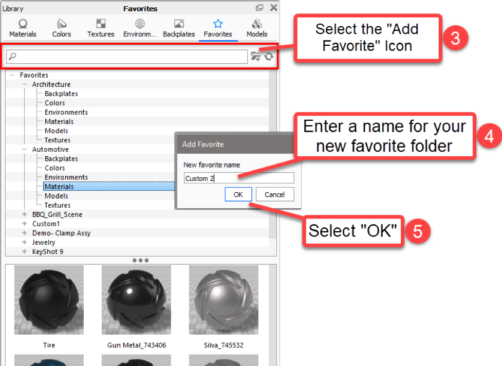 How to Create a KeyShot Favorites Library | KeyShot Tutorials